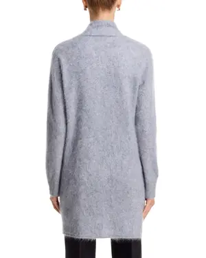 Bloomingdale'S 100% Cashmere Brushed Open Front Cardigan - Medium Grey
