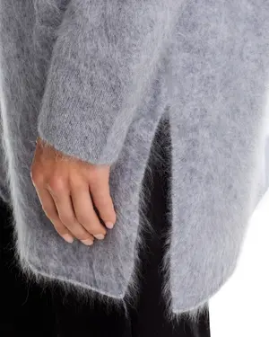 Bloomingdale'S 100% Cashmere Brushed Open Front Cardigan - Medium Grey