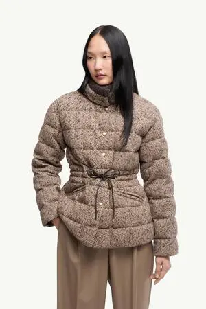 Moncler Antigony Wool-blend Short Down Jacket
