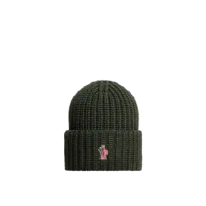 Moncler Logo Wool Beanie - Green