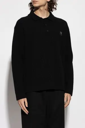 Maison Kitsuné Ribbed Sweater With Logo