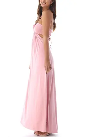 SKY Rosette Halter Maxi Dress