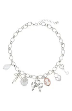 Bp. Bow Charm Chain Necklace - Rhodium