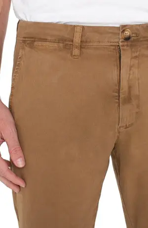 LIVERPOOL Straight Leg Stretch Twill Chinos - Chestnut
