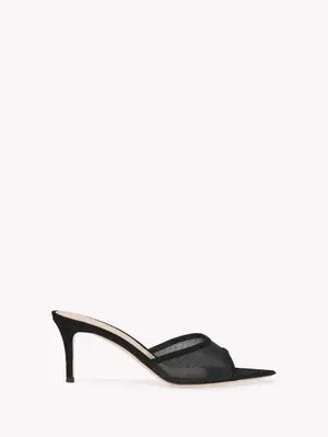 GIANVITO ROSSI Dorotea Mule 70 - Black - Silk Organza
