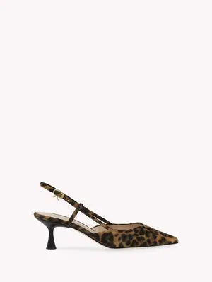 GIANVITO ROSSI Ascent 55 Slingbacks - Leopard Print - Suede