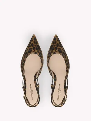 GIANVITO ROSSI Ascent 55 Slingbacks - Leopard Print - Suede