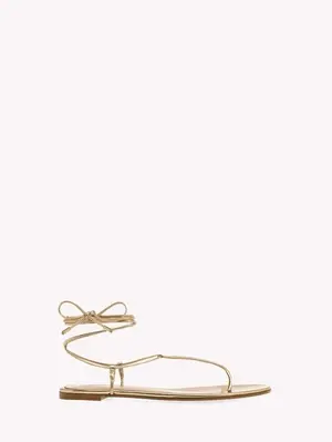 GIANVITO ROSSI Gwyneth Flat Sandals - Gold - Metallic Nappa