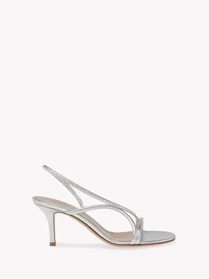 GIANVITO ROSSI Ellis Round Toe Sandals - Silver - Metallic Nappa