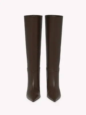 GIANVITO ROSSI Joyce Leather Knee High Boots - Brown - Calf