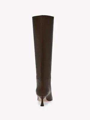 GIANVITO ROSSI Joyce Leather Knee High Boots - Brown - Calf