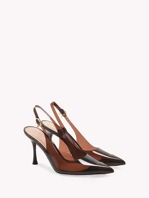 GIANVITO ROSSI Diana 85 Slingback Heels - Brown - Tpu