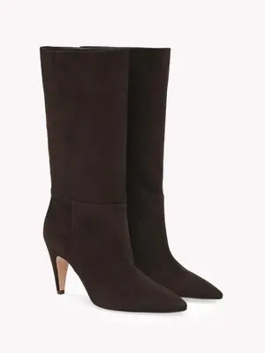 GIANVITO ROSSI Elise Suede Booties - Brown