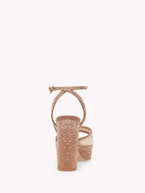 GIANVITO ROSSI Rania Platform Sandal - Pink - Silk Organza