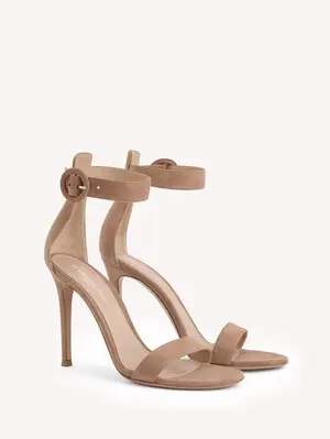 GIANVITO ROSSI Portofino 105 Sandal - Pink - Suede