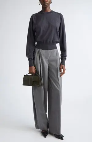 Jacquemus Le Pantalon D'homme Pleated Wide Leg Pants - Grey