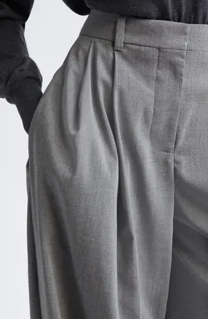 Jacquemus Le Pantalon D'homme Pleated Wide Leg Pants - Grey