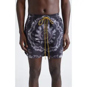 Rhude Motion Bandana Swim Trunks - Black/white