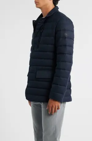 SAVE THE DUCK Felipe Water Resistant Quilted Jacket - Navy Blue Melange