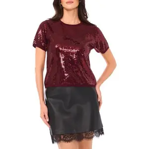 Vince Camuto Sequin Short Sleeve Top