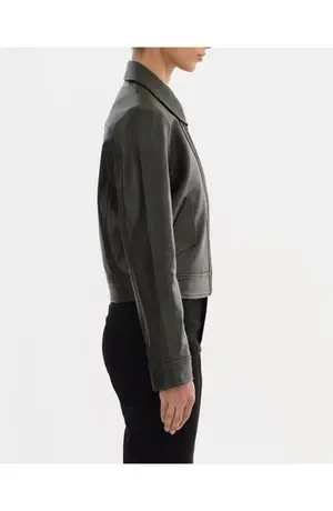 LAMARQUE Tess Leather Jacket - Dark Olive