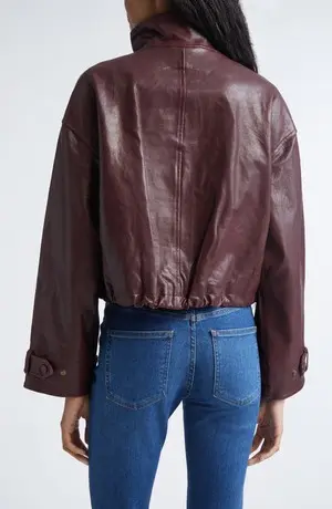 Veronica Beard Bateman Leather Jacket - Raisin