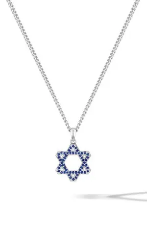 VINCERO Star Of David Pendant Necklace - Blue Spinel
