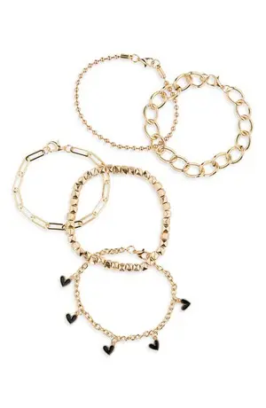 Bp. Set Of Five Chain Bracelets - Gold