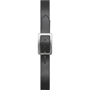 Mango Square Buckle Textured Belt - Black