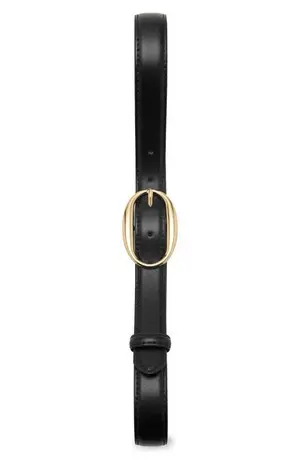 Mango Oval Buckle Faux Leather Belt - Black