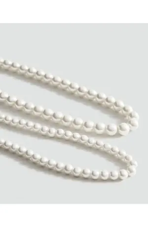Mango Faux Pearl Double Strand Necklace