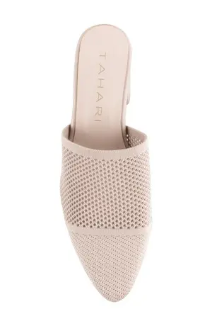 Tahari Knit Block Heel Mule - Natural