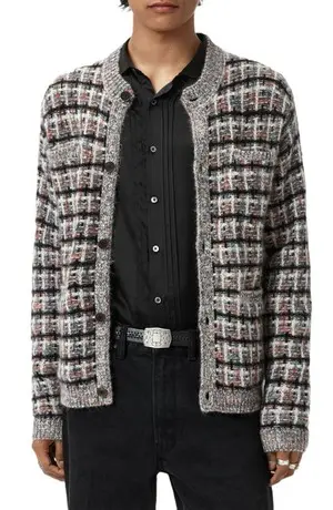 John Varvatos Geometric Wool & Cashmere Cardigan
