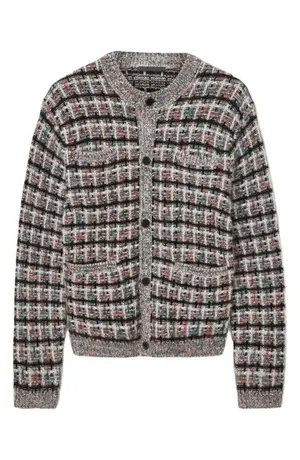 John Varvatos Geometric Wool & Cashmere Cardigan