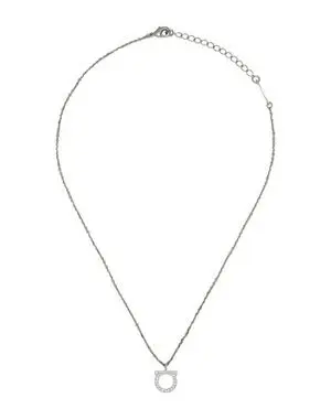 FERRAGAMO Logo Pendant Necklace - Silver