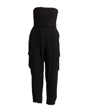 Dixie Strapless Shirred Jumpsuit Black
