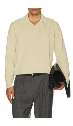 FAR AFIELD Clifford Knitted Ribbed Polo