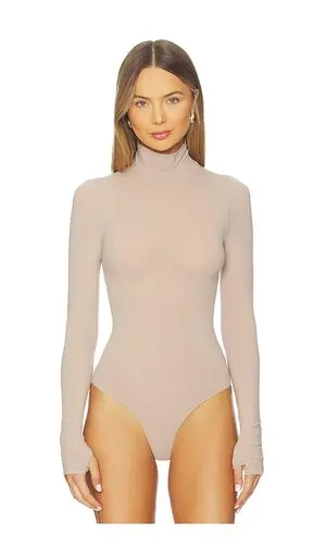 Commando Ballet Turtleneck Bodysuit With Thumbholes - Cameo