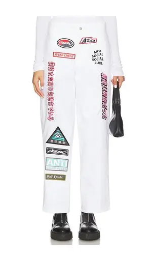 ANTI SOCIAL SOCIAL CLUB Patched Up Racing Pants - White