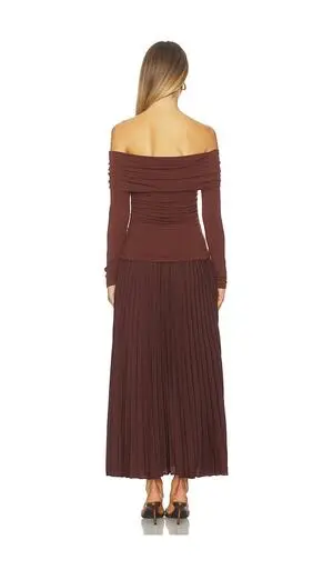 Astr The Label Tanaia Mixed Media Dress - Brown