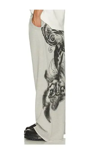 JADED LONDON Gothic Printed Joggers In Light - Grey