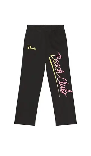 DUVIN DESIGN Beach Club Wide Leg Sweatpants In Charcoal - Black