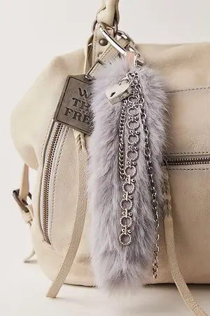 Free People Fluffy Tail Bag Charm - Powder Blue