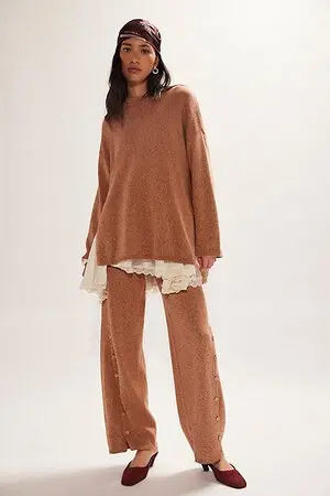 Free People Button Up Sweater Set - Chutney Sand Combo