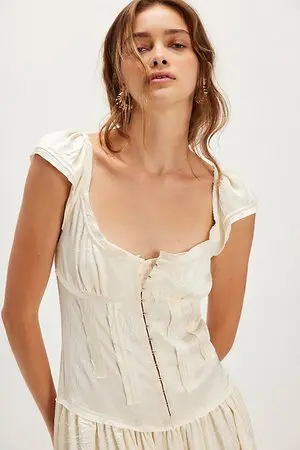 Free People Loveday Midi Dress - Egret