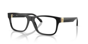 Versace Full Rim Rectangle Eyeglasses - Noir