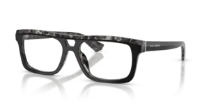 Dolce & Gabbana Full Rim Eyeglasses - Noir Sur Gris Havana