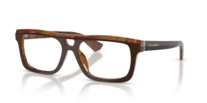 Dolce & Gabbana Full Rim Eyeglasses - Top Brown,pearl Gold & Brown