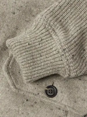 Eleventy Shawl-collar Wool And Cashmere-blend Bomber Jacket