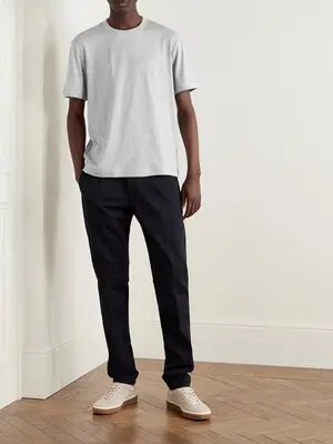 Eleventy Cotton And Modal-blend Jersey T-shirt - Gray